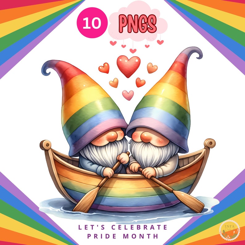 LGBTQ Pride Gnome Watercolor Clipart Collection1, Pride Gnome Clipart ...