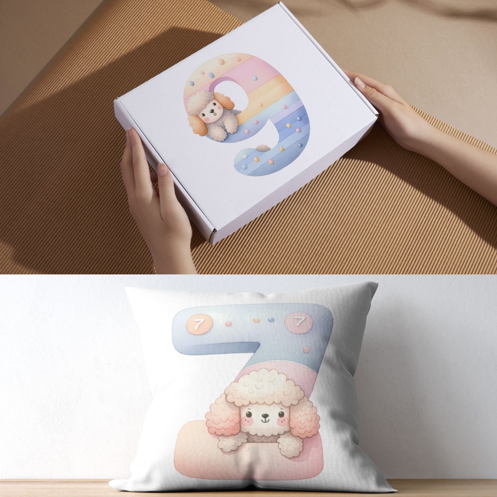 Watercolor Poodle Alphabet Clipart: A-Z Letters & 0-9 Numbers (PNG ...