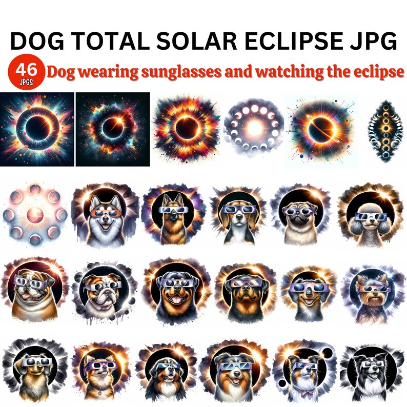 Total Solar Eclipse With Dogs Clipart, America Totality Total Solar ...