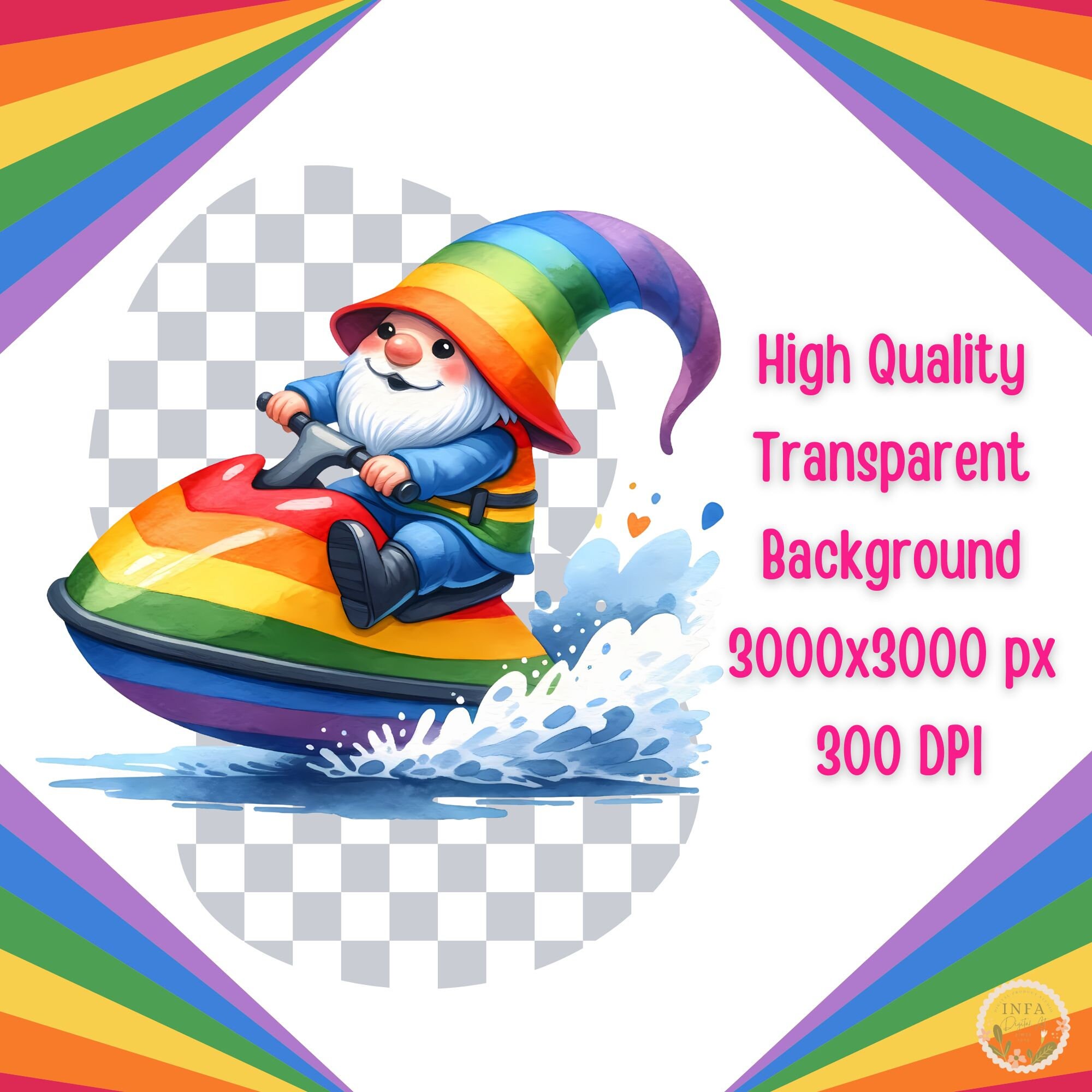LGBTQ Pride Gnome Watercolor Clipart Collection3, Pride Gnome Clipart ...