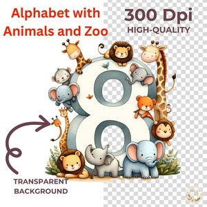 Watercolor Alphabet With Animals and Zoo Collection Clipart, Alphabet ...