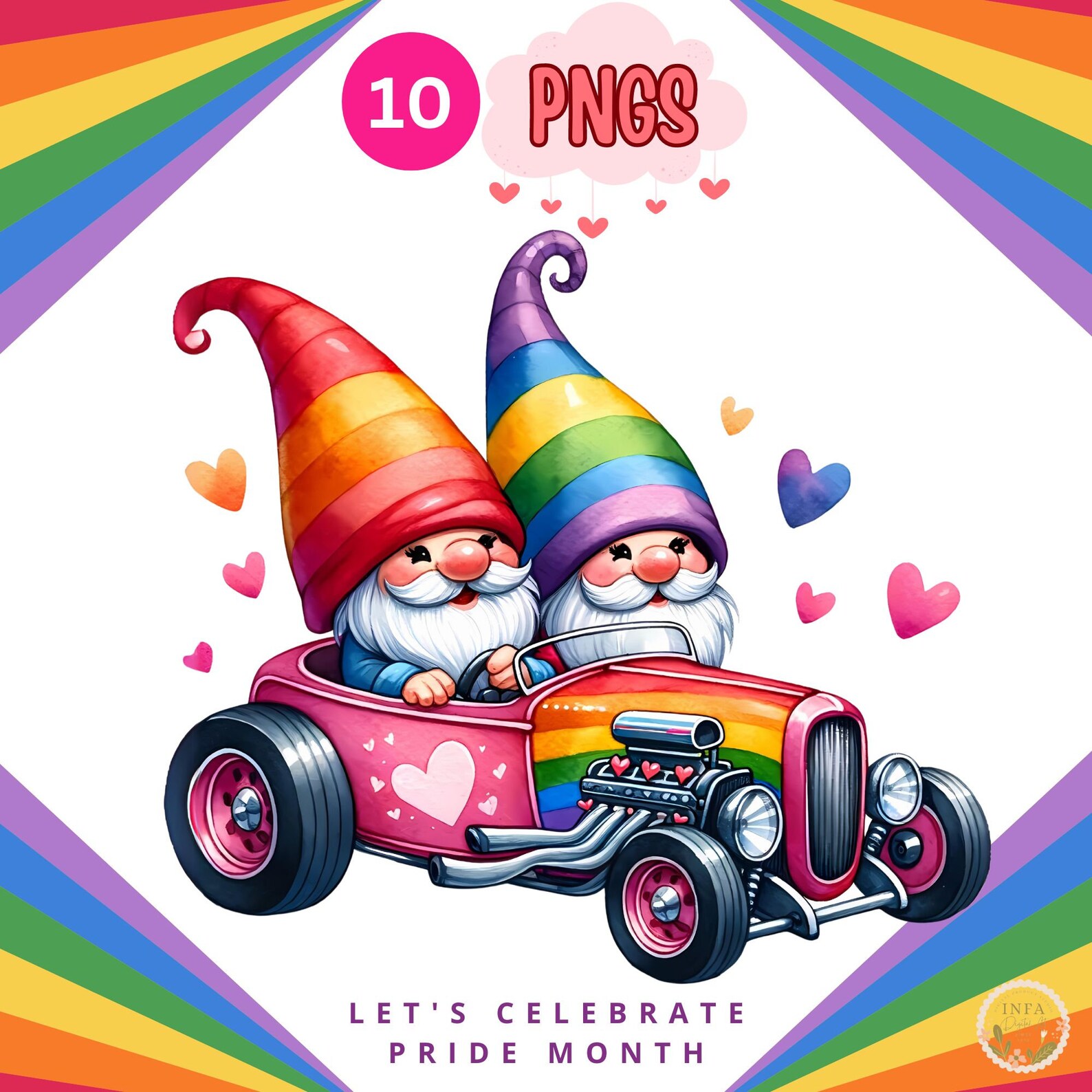 LGBTQ Pride Gnome Watercolor Clipart Collection3, Pride Gnome Clipart ...