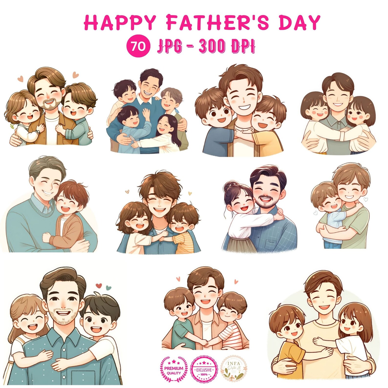 Happy Father's Day Clipart, Father's Day Clipart, Holiday Cards Father ...