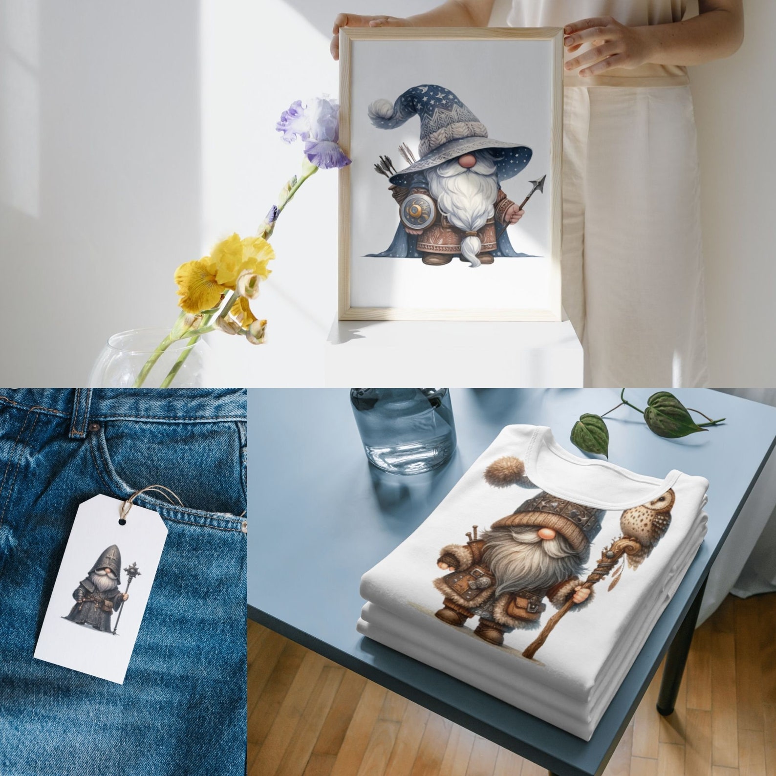 Watercolor Magical Wizard Gnome Clipart Bundle, Gnome Png, Whimsical ...