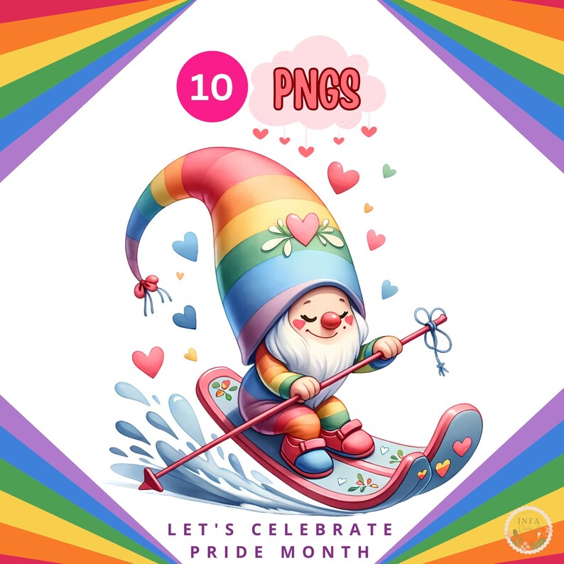 LGBTQ Pride Gnome Watercolor Clipart Collection5, Pride Gnome Clipart ...