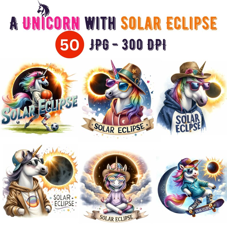 Total Solar Eclipse With Unicorn Clipart, America Totality Total Solar Eclipse, Solar Eclipse ...