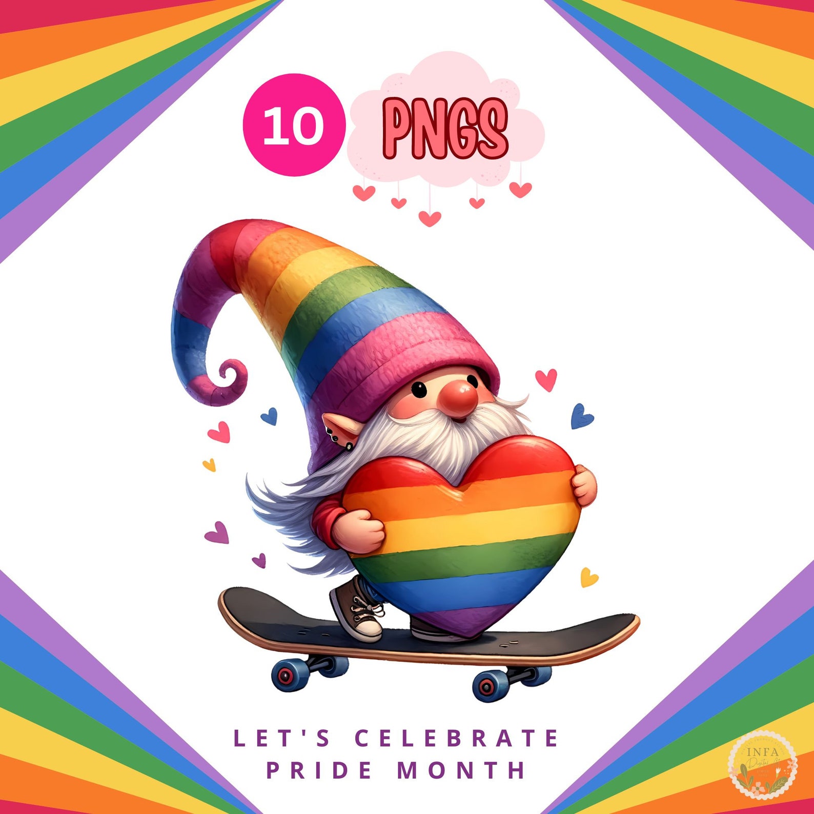 Pride Gnome Watercolor Clipart: LGBTQ Festive PNG Set (10 Pngs) - Etsy