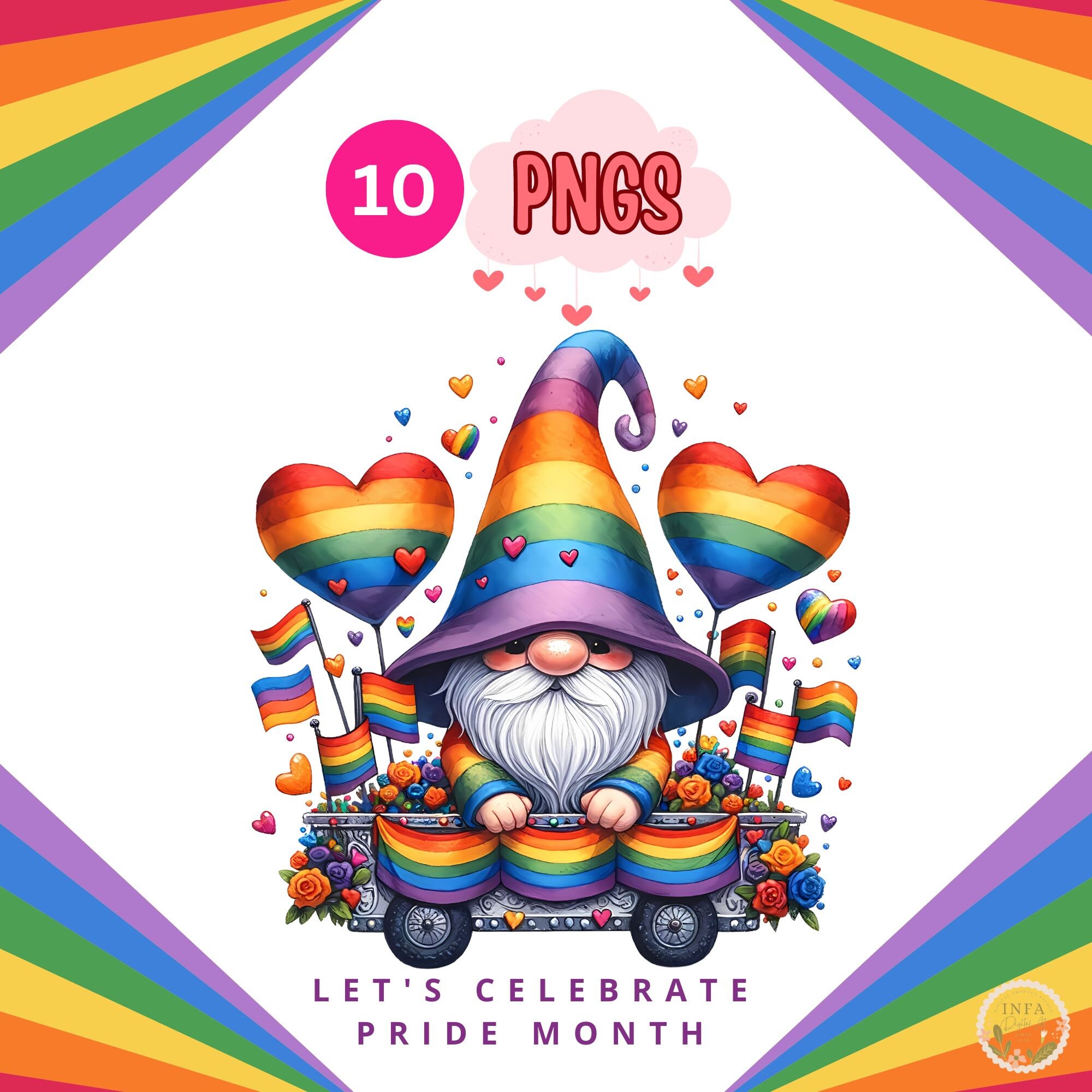 LGBTQ Pride Gnome Watercolor Clipart Collection2, Pride Gnome Clipart ...