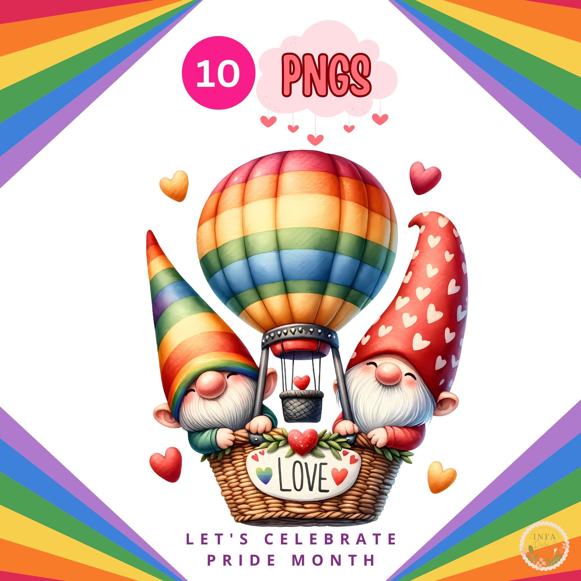 LGBTQ Pride Gnome Watercolor Clipart Collection6, Pride Gnome Clipart ...