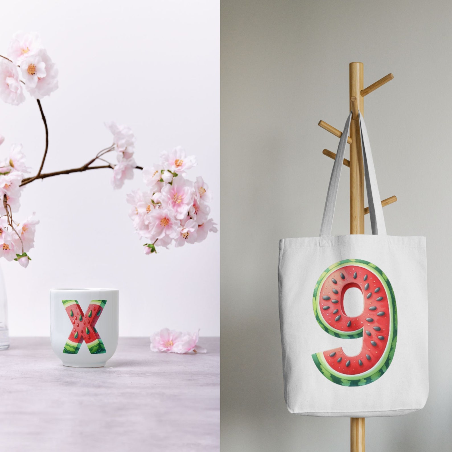 Watercolor Watermelon Alphabet Clipart: Fruits PNG, A-Z Letters, 0-9 ...