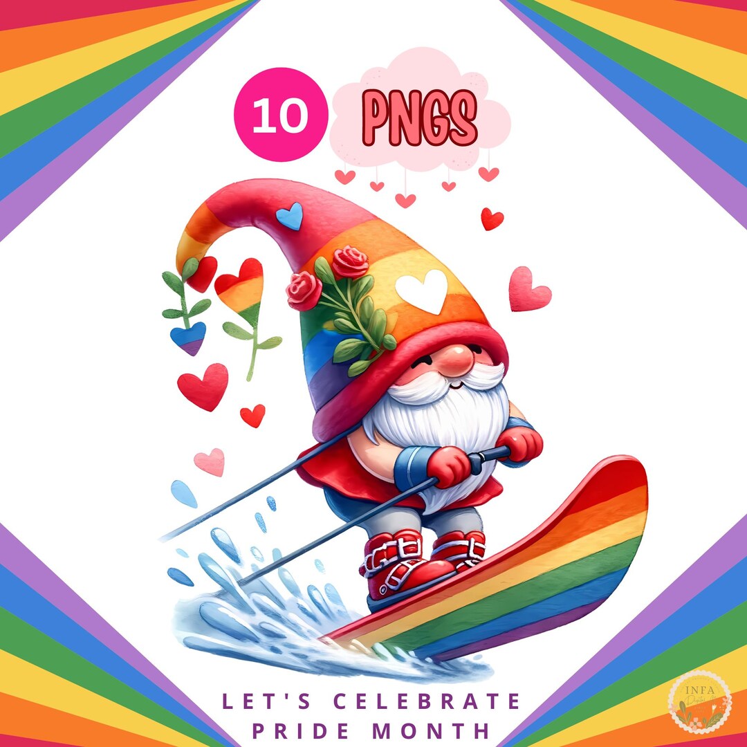 LGBTQ Pride Gnome Watercolor Clipart Collection6, Pride Gnome Clipart ...