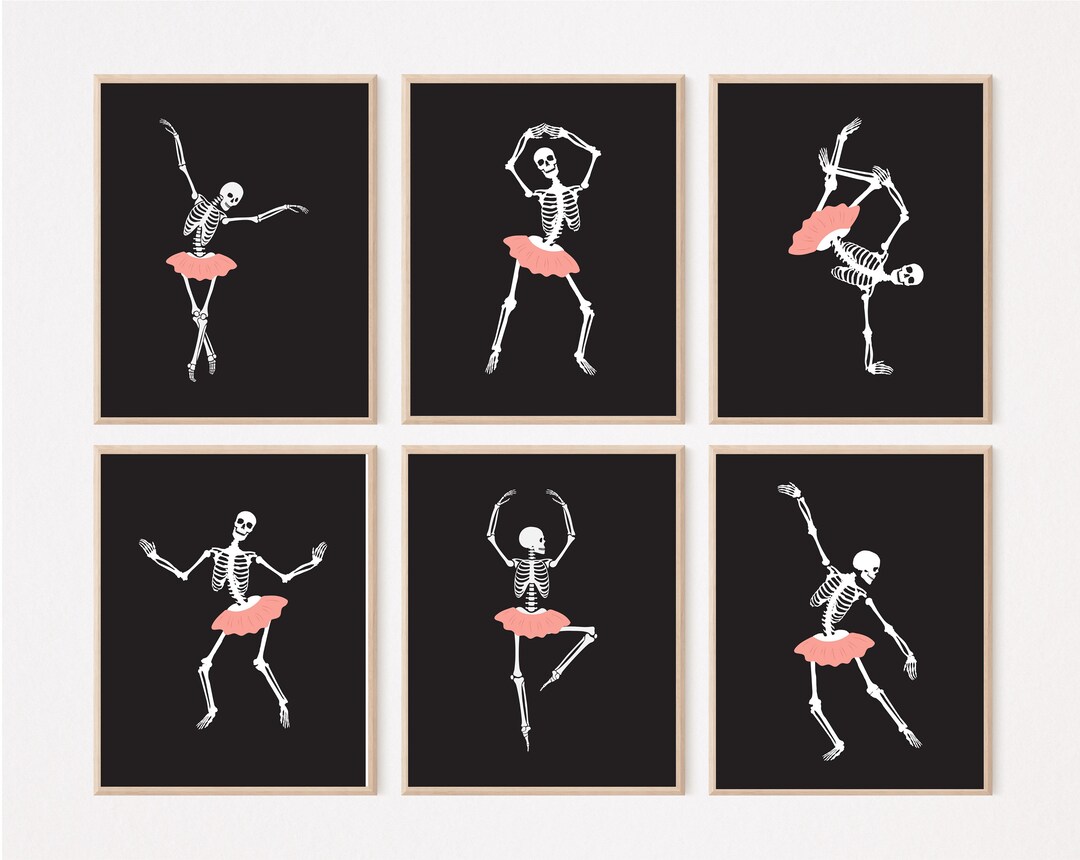 Dancing Skeletons, Digital Download, JPG Files, Halloween Print, Wall ...