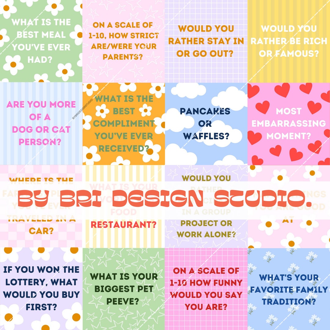 50 Get to Know You Questions, Digital Download, JPG, Printable - Etsy