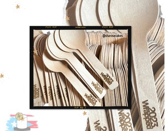 50pcs Personalized Engraved Mini Wood Spoons Wooden Spoons Kids Cooking ...