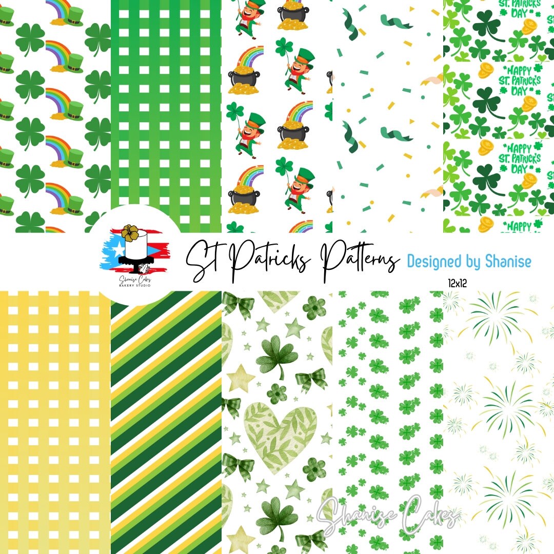 Saint Patricks Digital Paper/st Patricks Background/ Scrapbook Paper ...