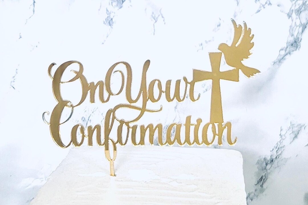 Confirmation Acrylic Cake Topper / Confirmation Cake Topper / Gold ...