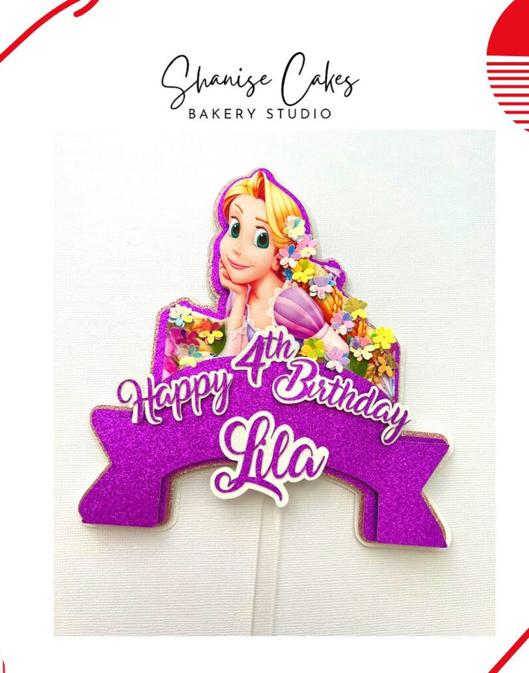 Tangle Cake Topper, Rapunzel Cake Topper, Rapunzel Personalized Cake ...