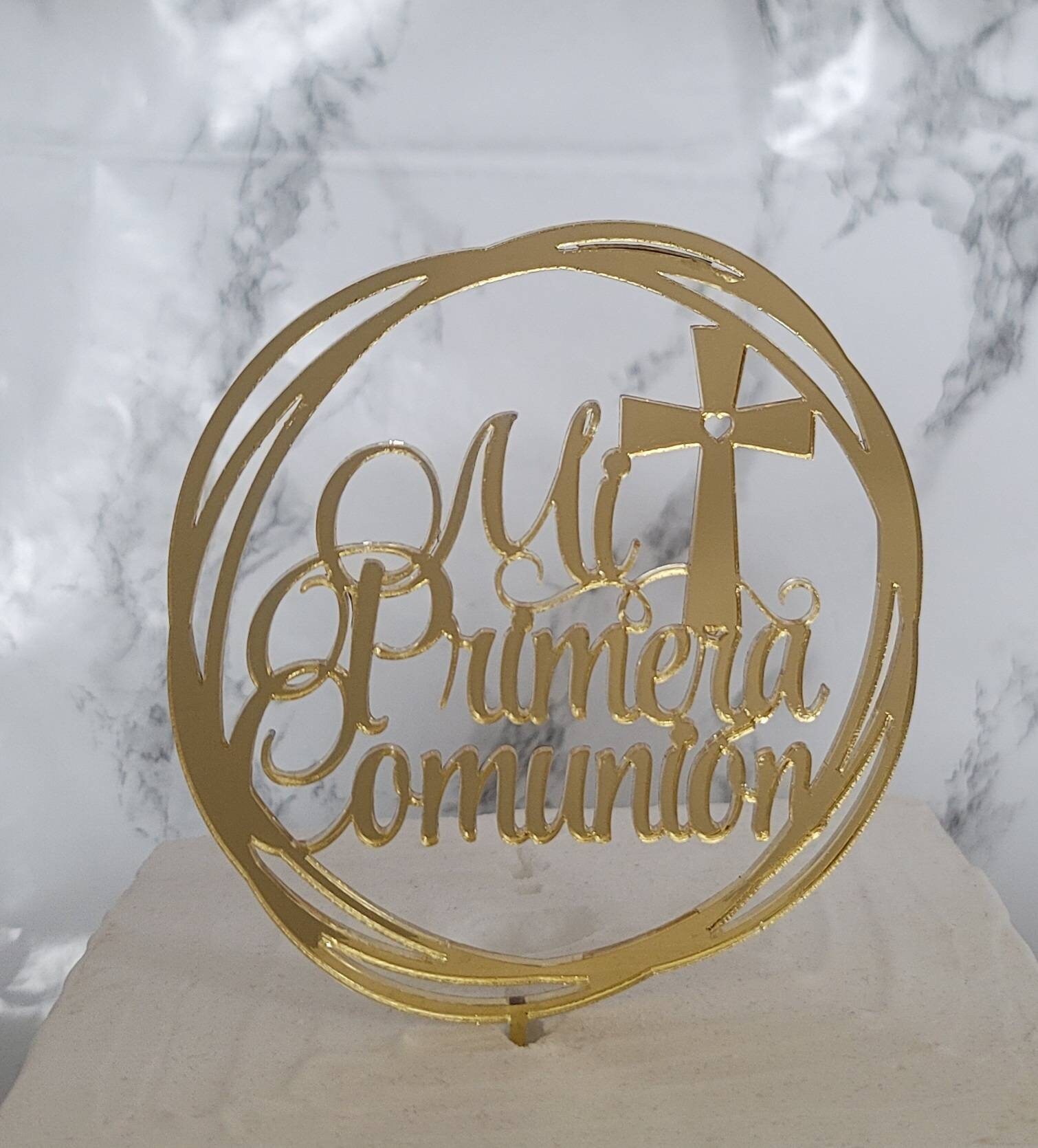Primera Comunion Topper En Acrilico / Primera Comunion / Gold - Etsy