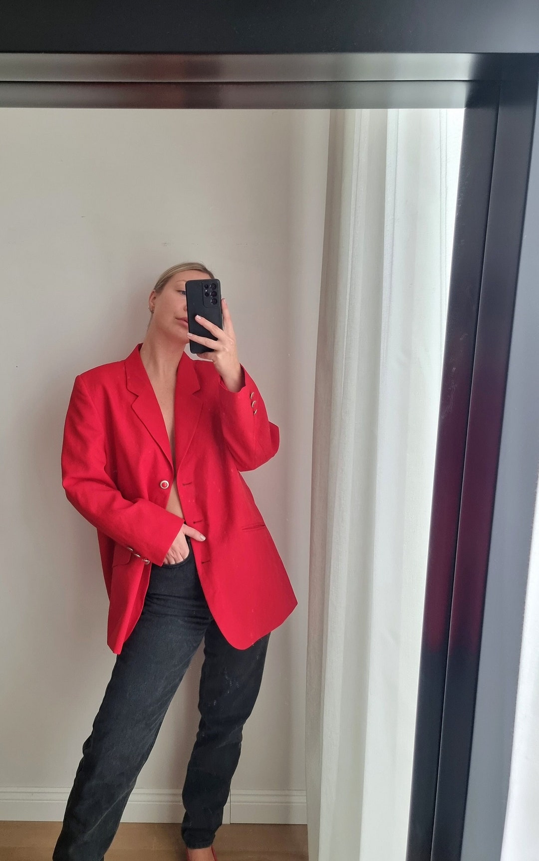Oversized Red Jacket / Red Suit Blazer / Red Suit / Formal Wear / Red ...