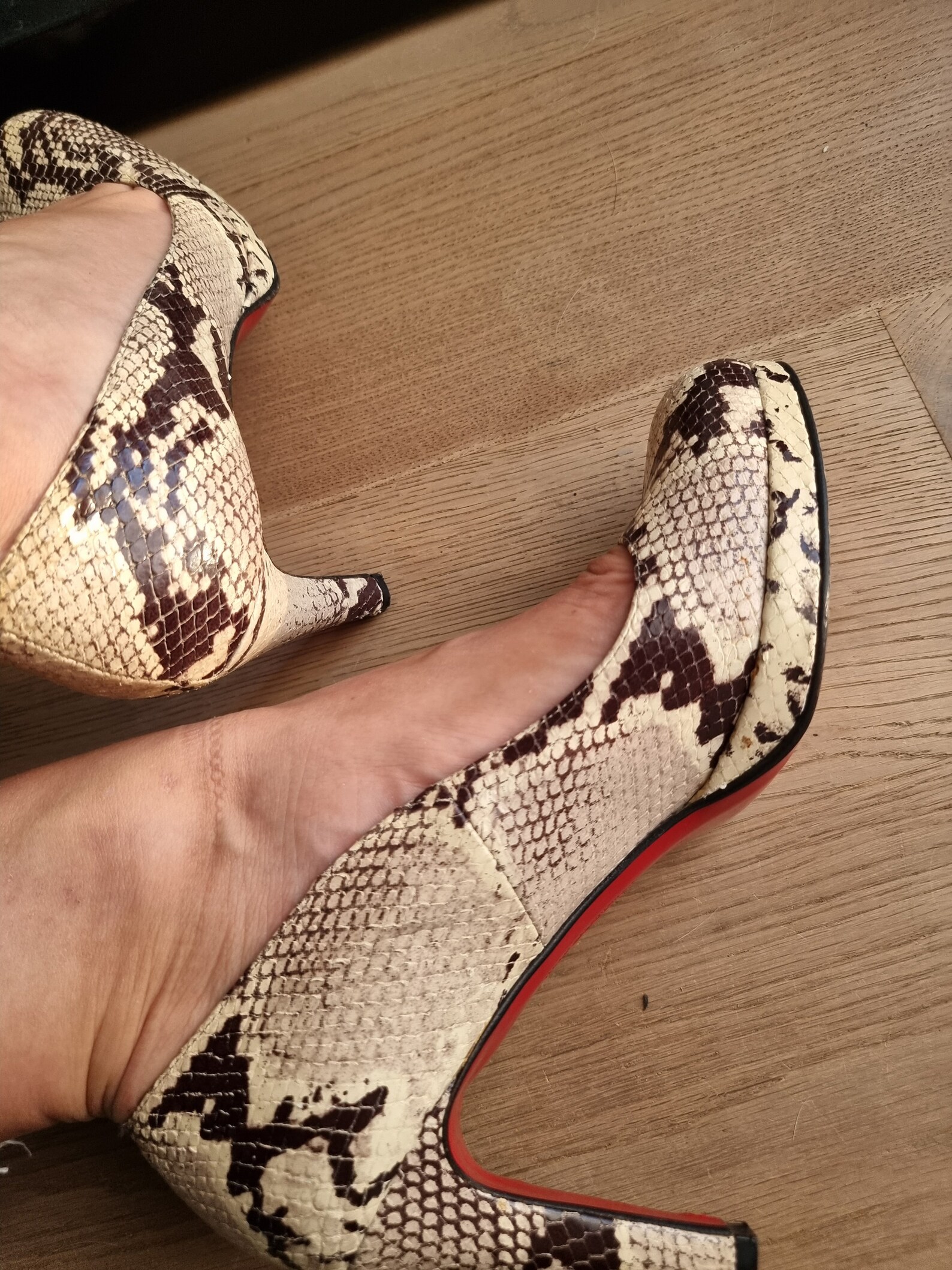 Made in Italy Snake Skin Print Heels / Snake Pattern Pumps / Animal ...