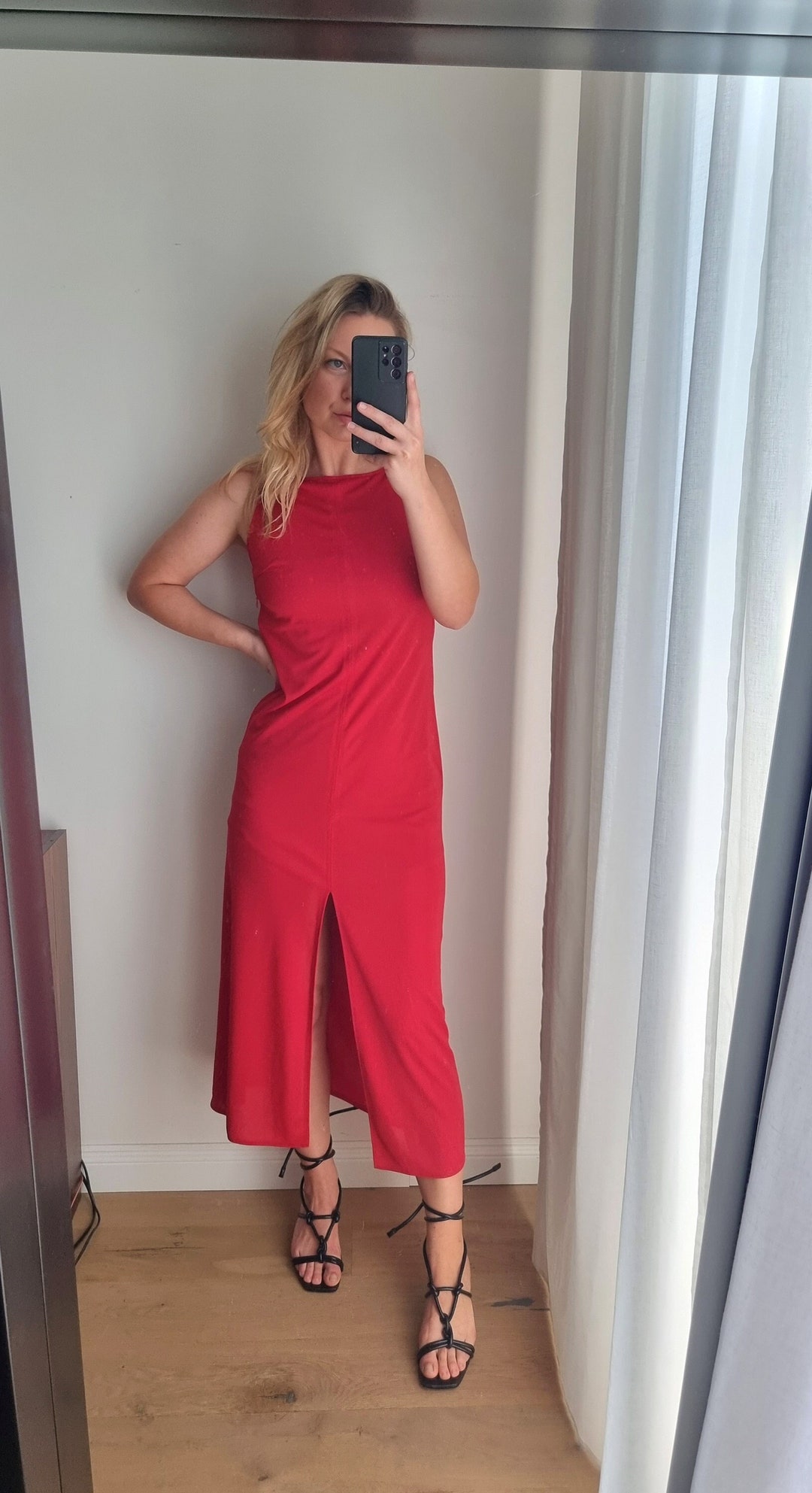 Sporty Red Maxi Dress / Long Red Dress / Long Boho Dress / Boho Dress ...