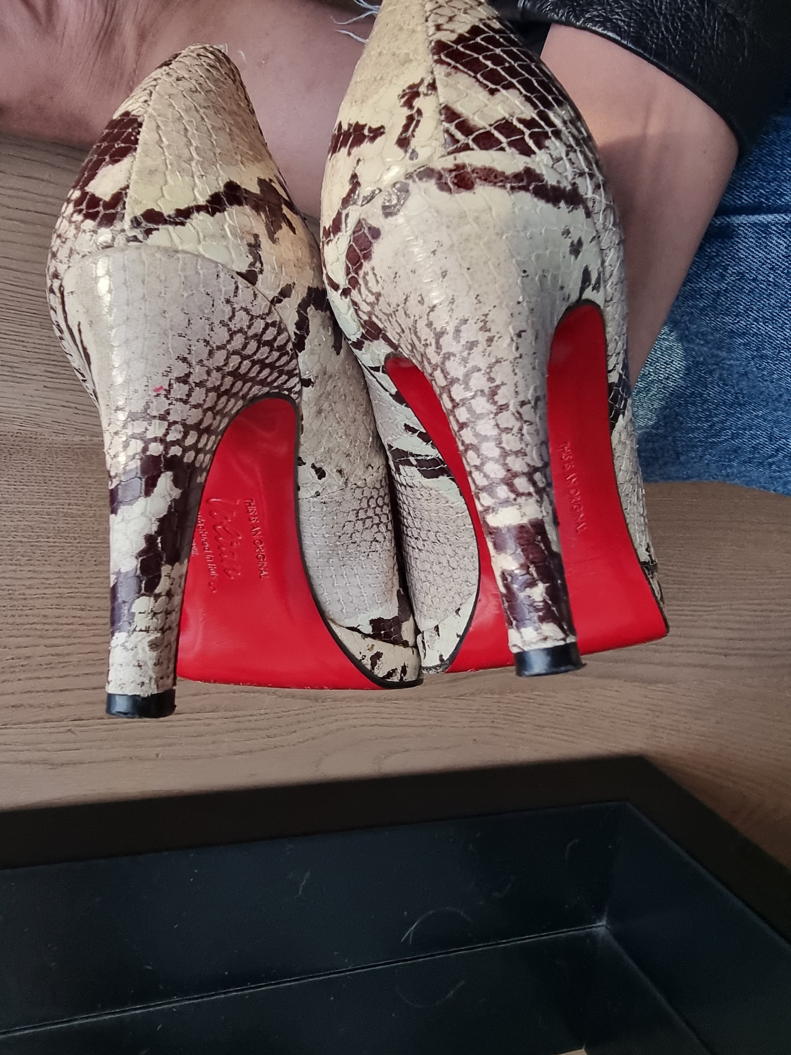 Made in Italy Snake Skin Print Heels / Snake Pattern Pumps / Animal ...