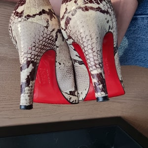 Made in Italy Snake Skin Print Heels / Snake Pattern Pumps / Animal ...
