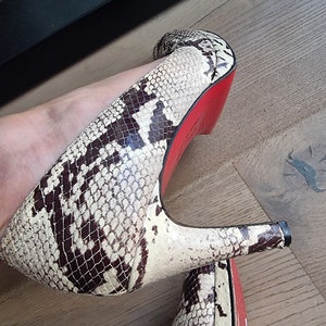 Made in Italy Snake Skin Print Heels / Snake Pattern Pumps / Animal ...