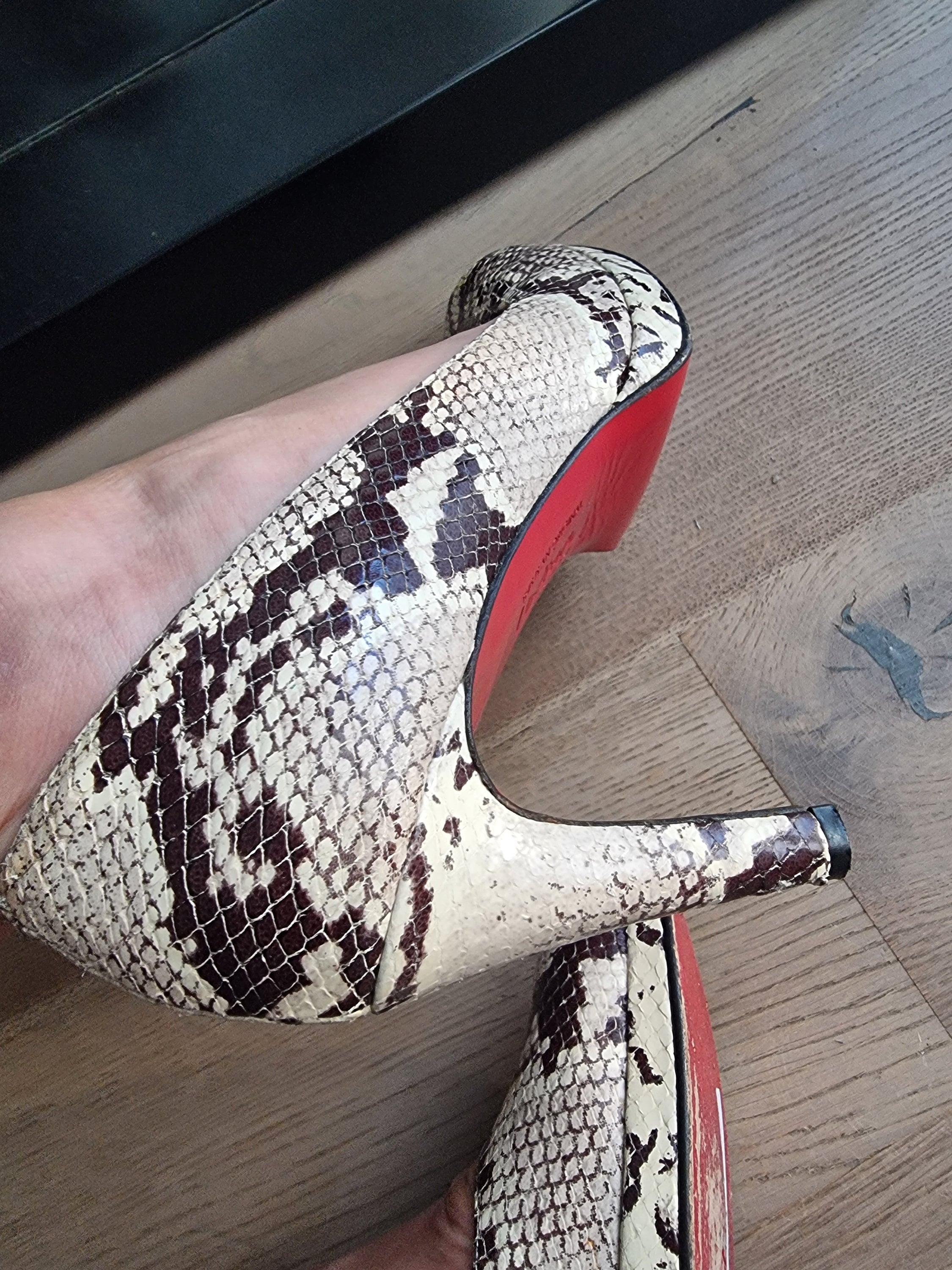 Made in Italy Snake Skin Print Heels / Snake Pattern Pumps / Animal ...