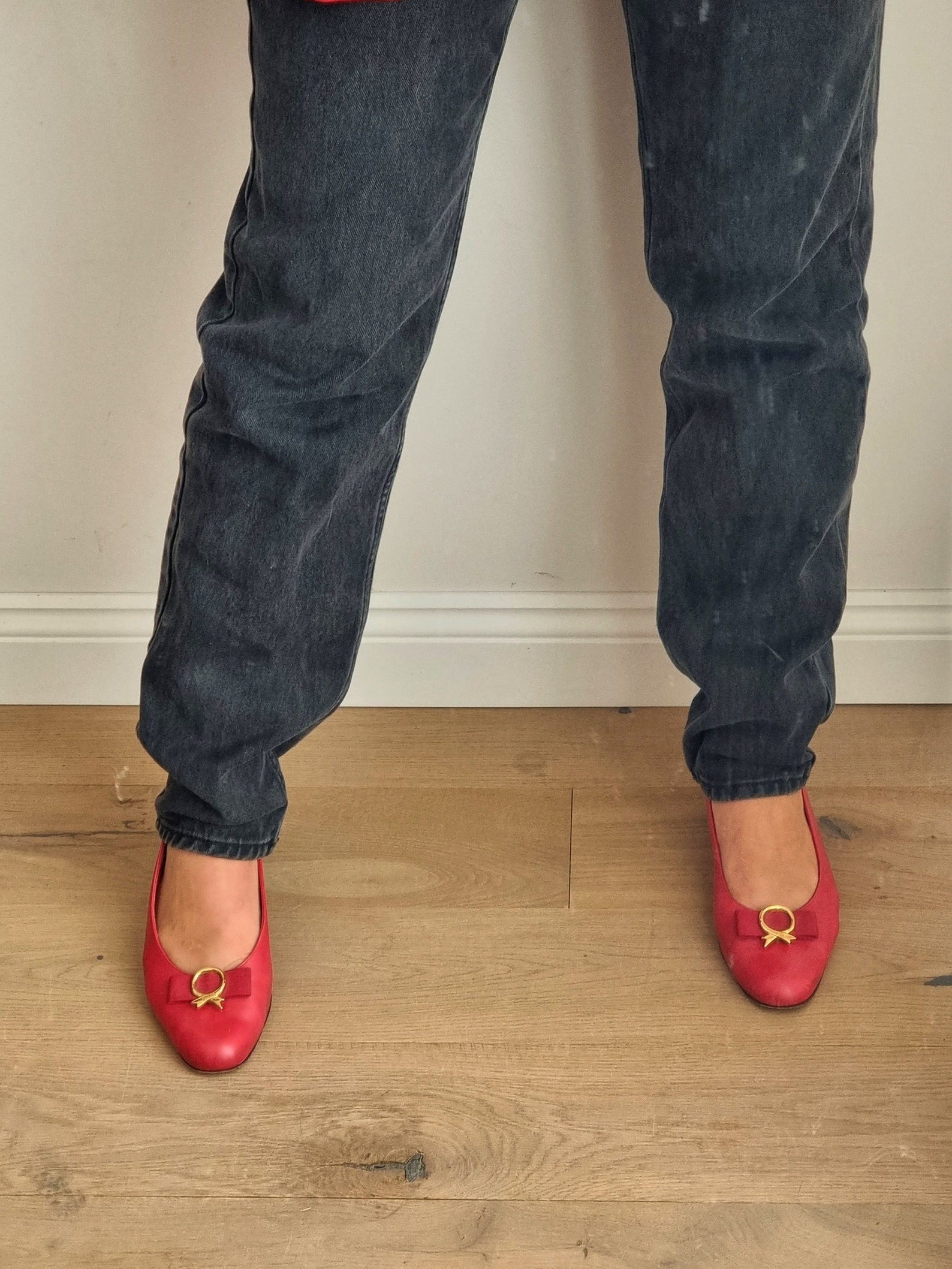 BALLY Switzerland Red Leather Flats / Vintage Bally Leather Flats ...