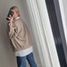 Beige Soft Bomber Jacket / Oversized Bomber Jacket / Unisex Bomber ...
