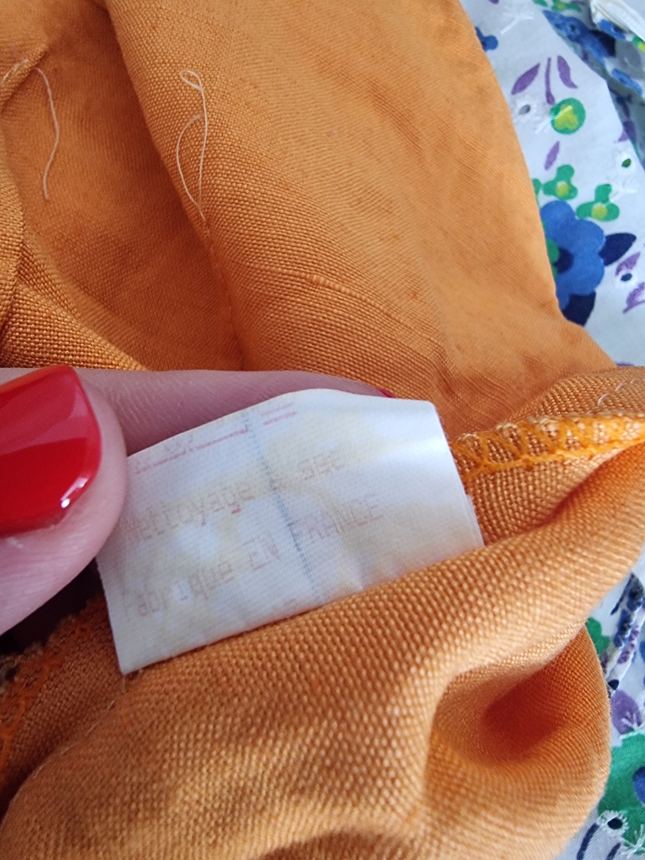 Made in France MORGAN Linen Sleeveless Shirt Blouse / Orange Linen ...