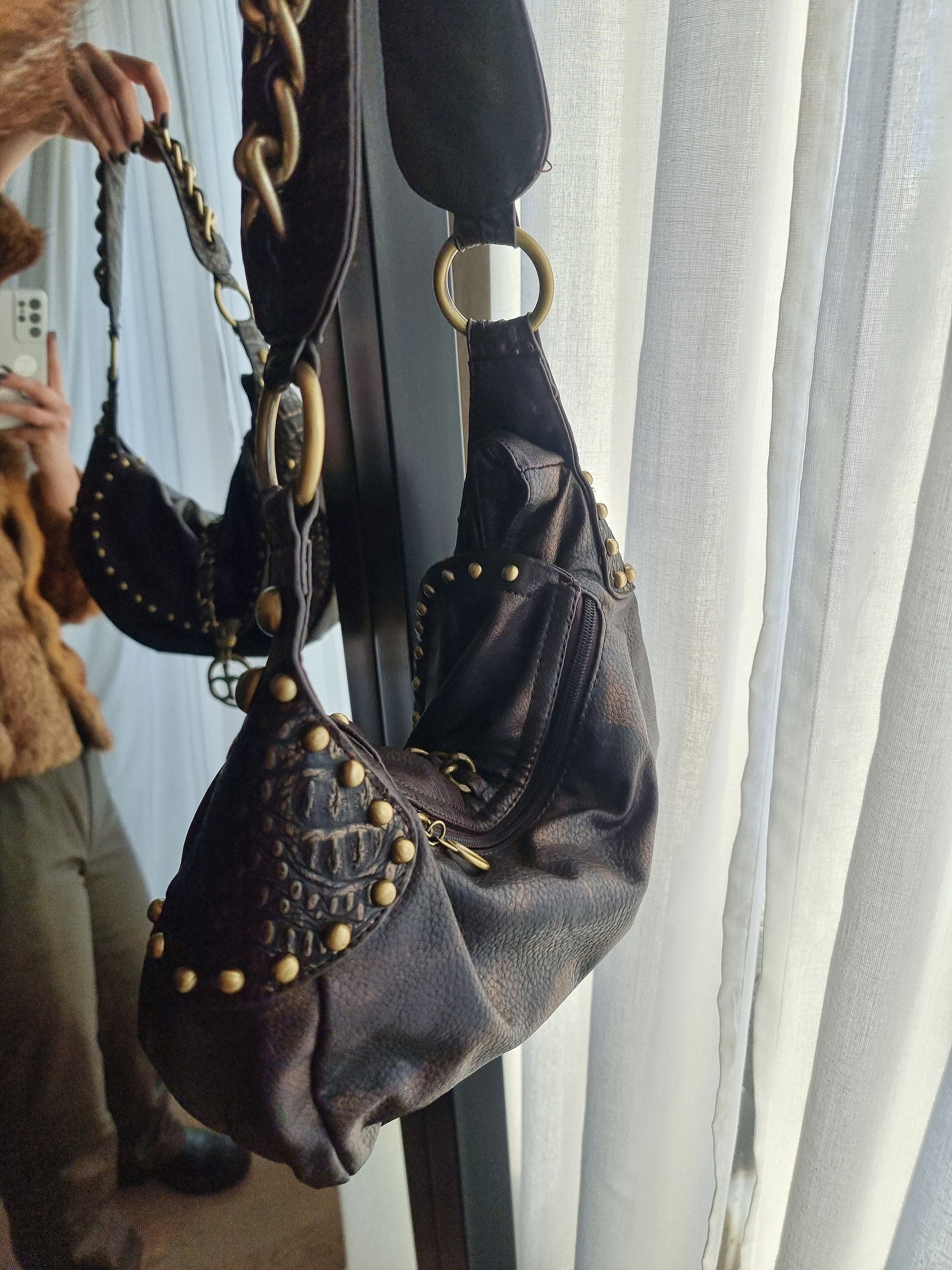 Rocco Barocco Bag / Chunky Gold Details Handbag / Chunky - Etsy