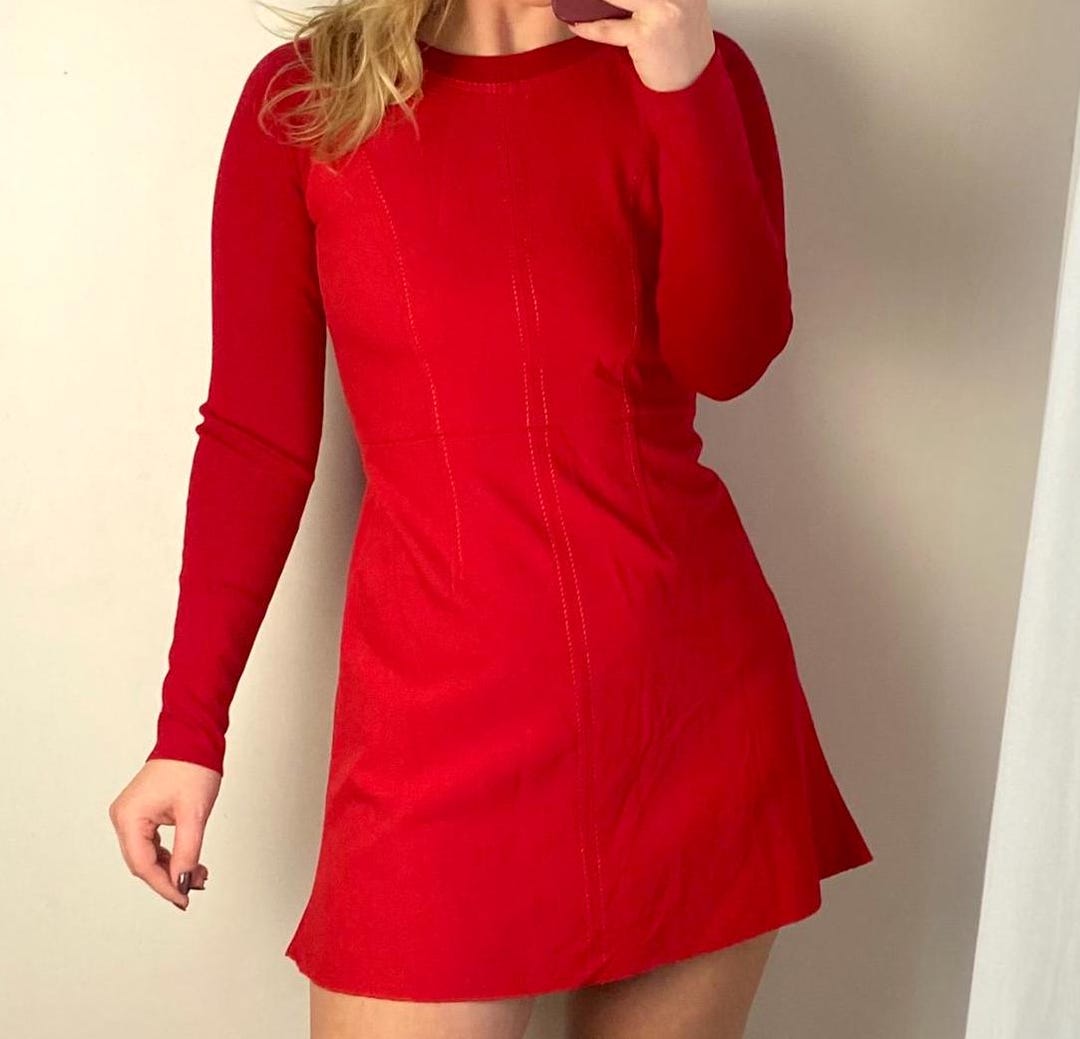 SPORTMAX CODE Sporty Red Mini Dress / Mini Red Dress / Stretchy ...