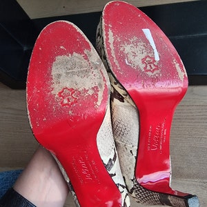 Made in Italy Snake Skin Print Heels / Snake Pattern Pumps / Animal ...
