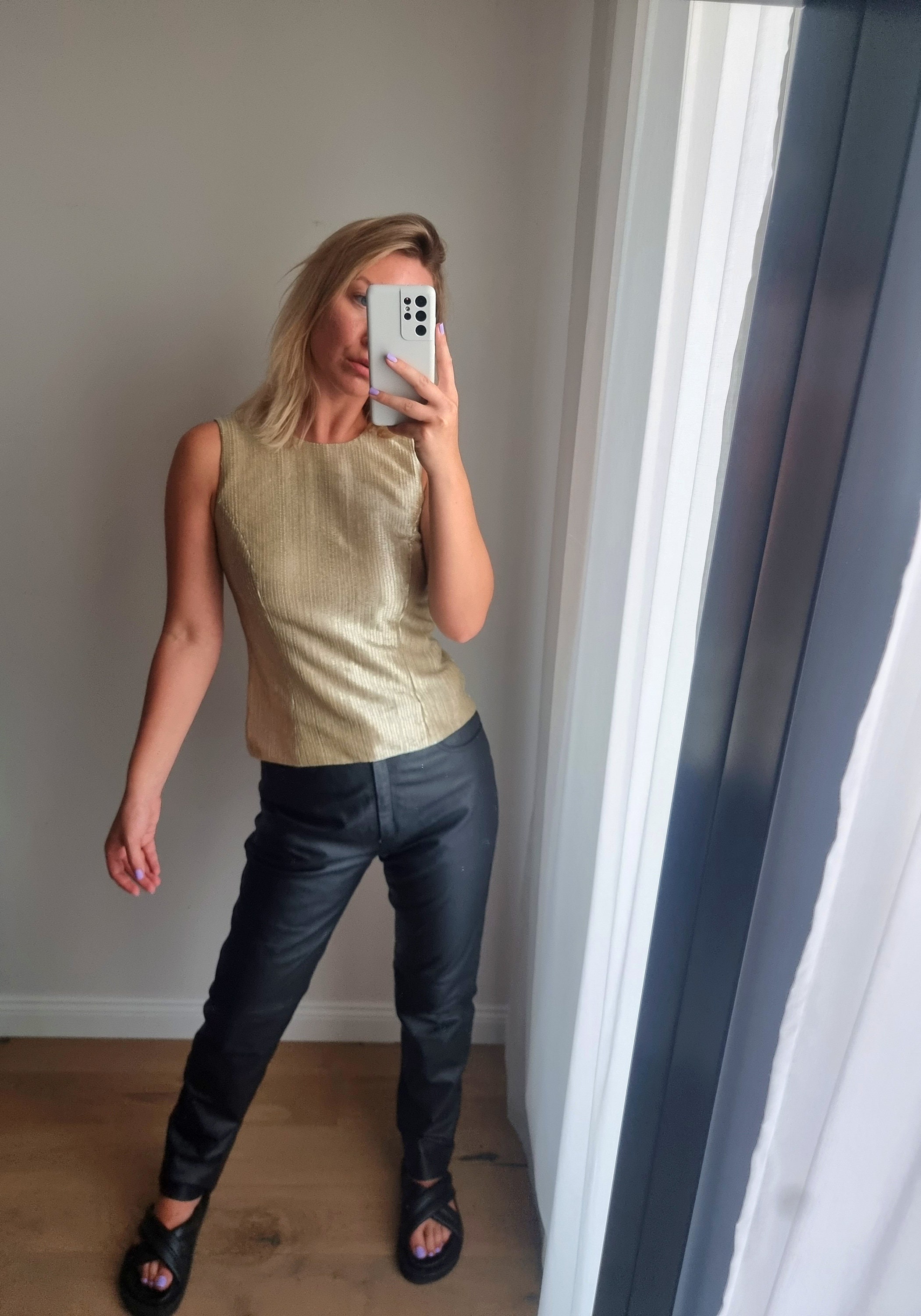 Escada Blouse / Escada / Designer Blouse / Formal Summer Blouse / Gold ...