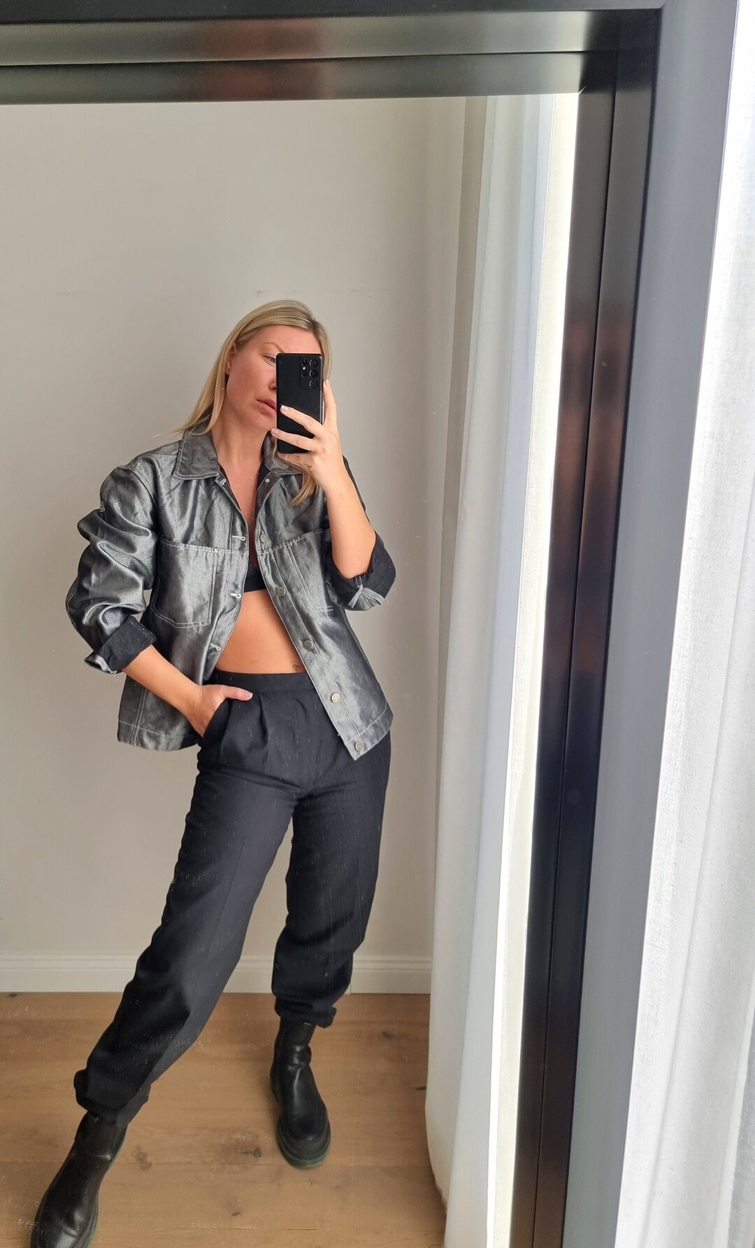 Silver Denim Jacket / Metallic Jacket / Shiny Jacket / Denim - Etsy