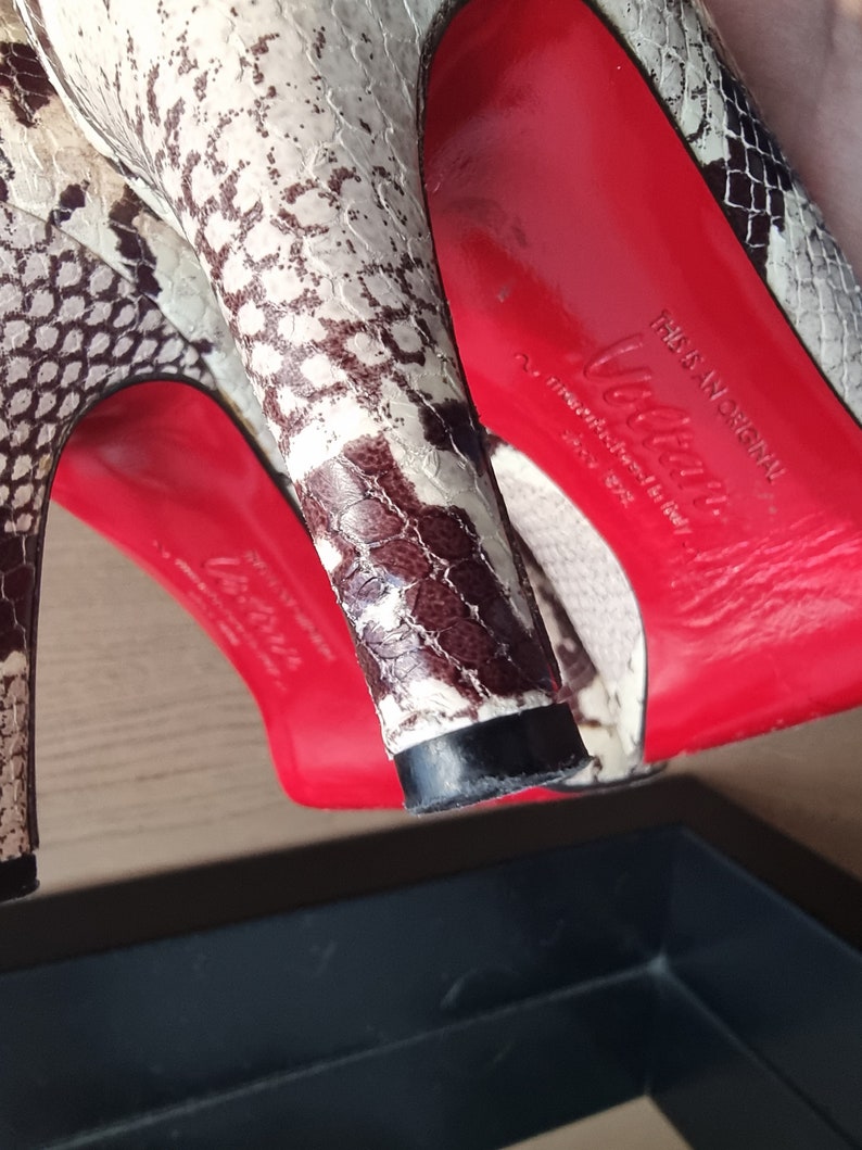 Made in Italy Snake Skin Print Heels / Snake Pattern Pumps / Animal ...
