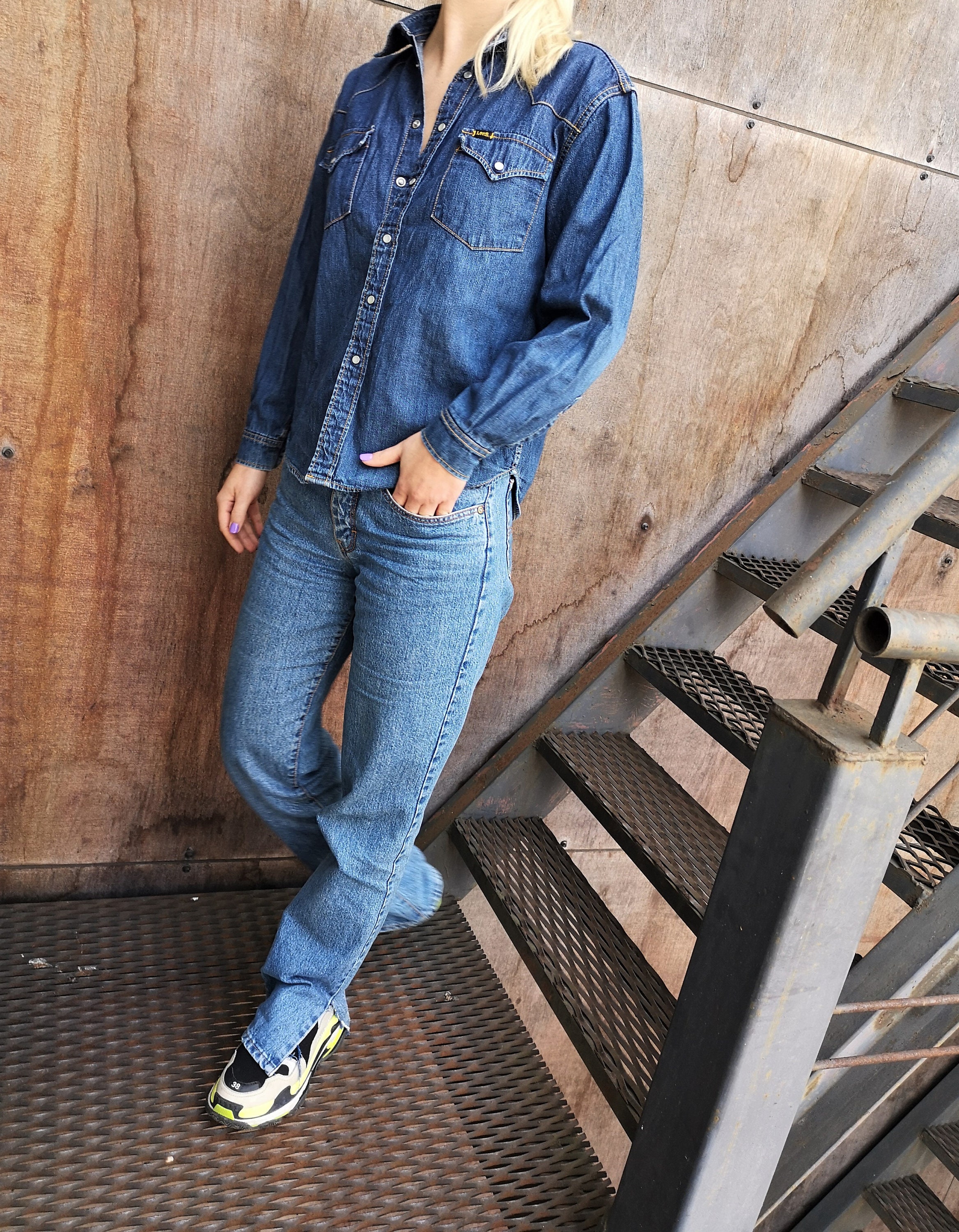 Painted Denim Shirt / Custom Denim Shirt / Original Lee Western Shirt ...