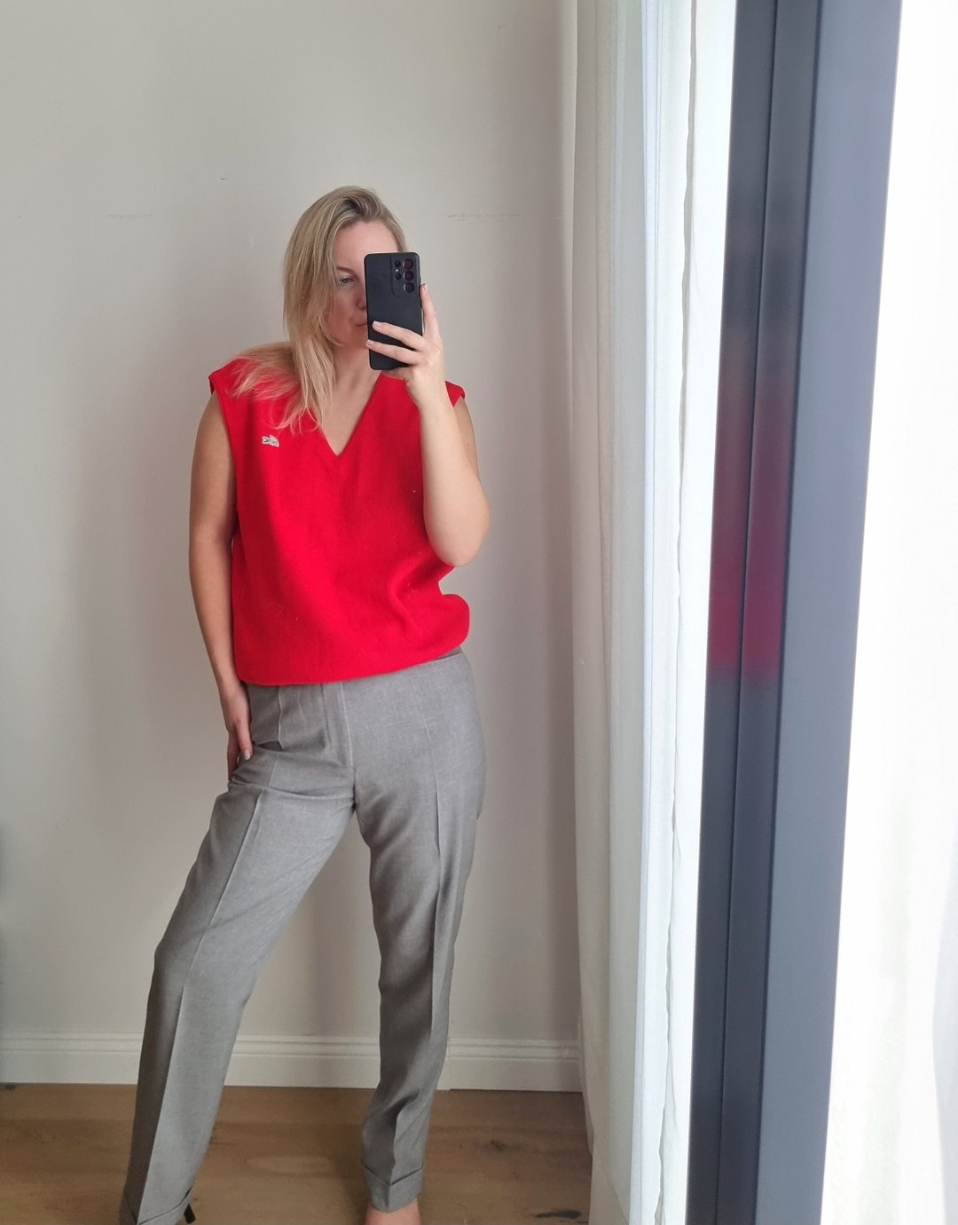 Made in Spain Lacoste Vest / Unisex Red Vest / Old School Lacoste / Red ...