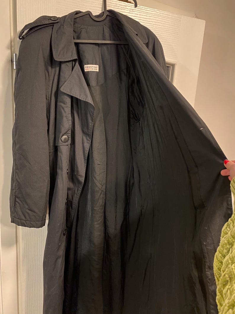 Made in France PRESTIGE DE PARIS Rain Coat With Shoulder Pads / Very ...