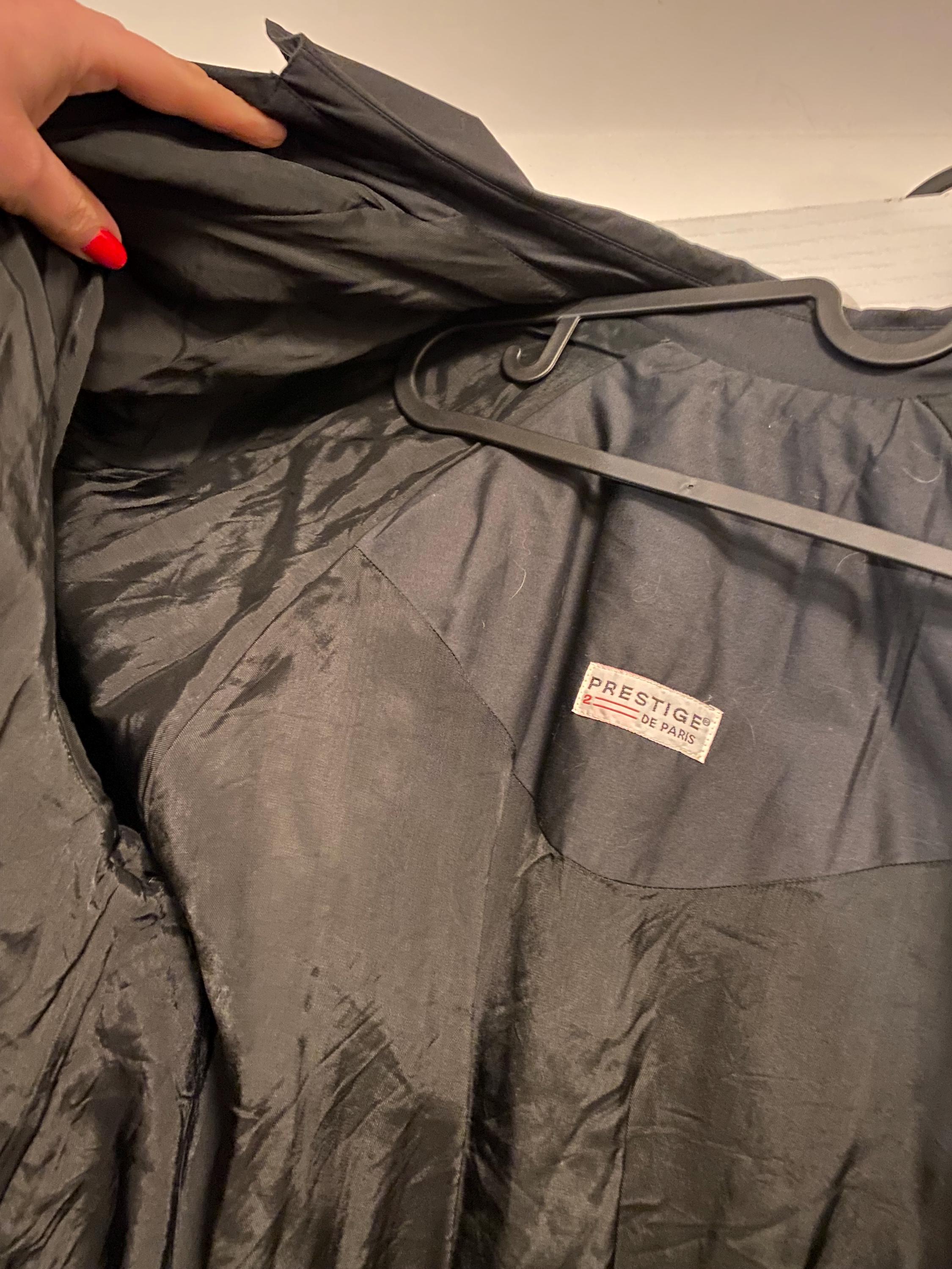 Made in France PRESTIGE DE PARIS Rain Coat With Shoulder Pads / Very ...
