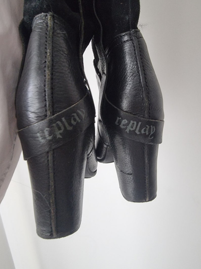 REPLAY Boots / Leather Boots / Suede Leather Heels / Replay / Designer ...