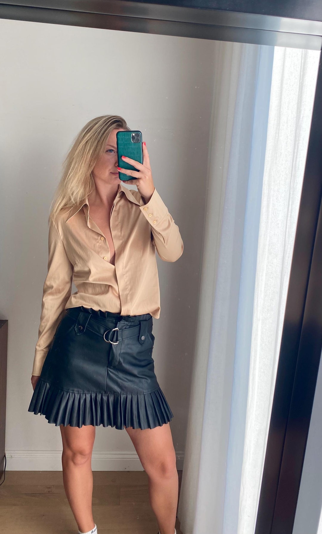 OUI Gold Color Shirt Blouse / Golden Office Blouse / Gold Blouse ...