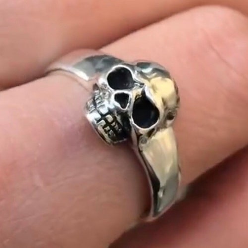 Silver Skull Ring No Lower Jaw Skull Rings for Women 925 | Etsy