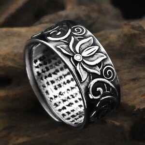 Silver Lotus Ring Men Women Lotus Flower Ring Sterling Silver - Etsy