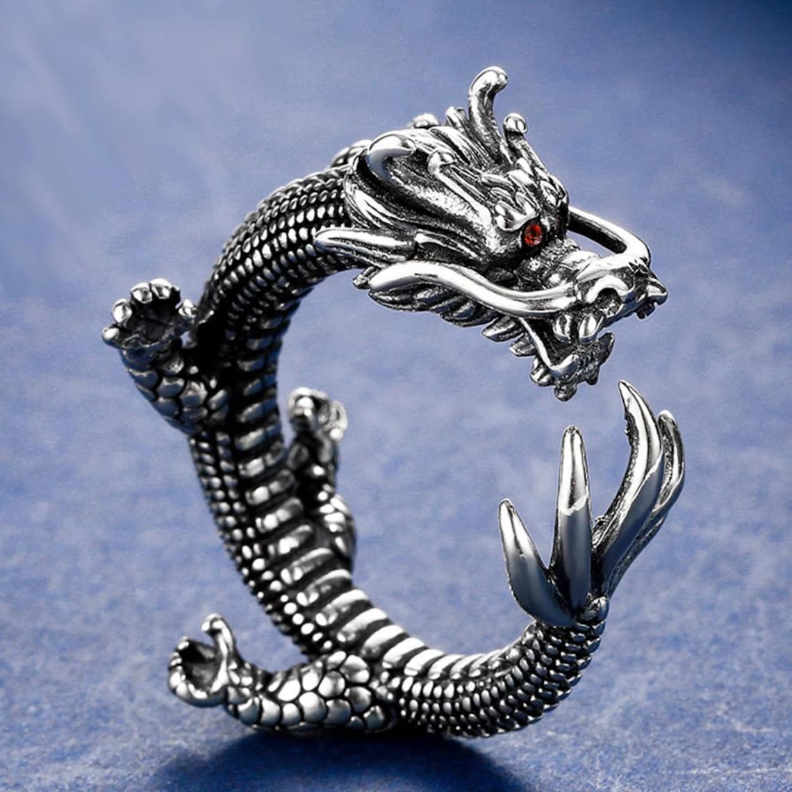 Dragon Ring for Men Women Chinese Dragon Ring 925 Sterling | Etsy