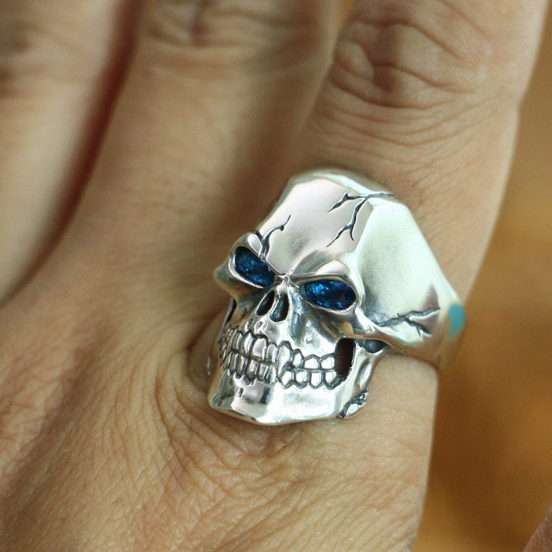 Silver Skull Ring Men Sterling Silver - Etsy