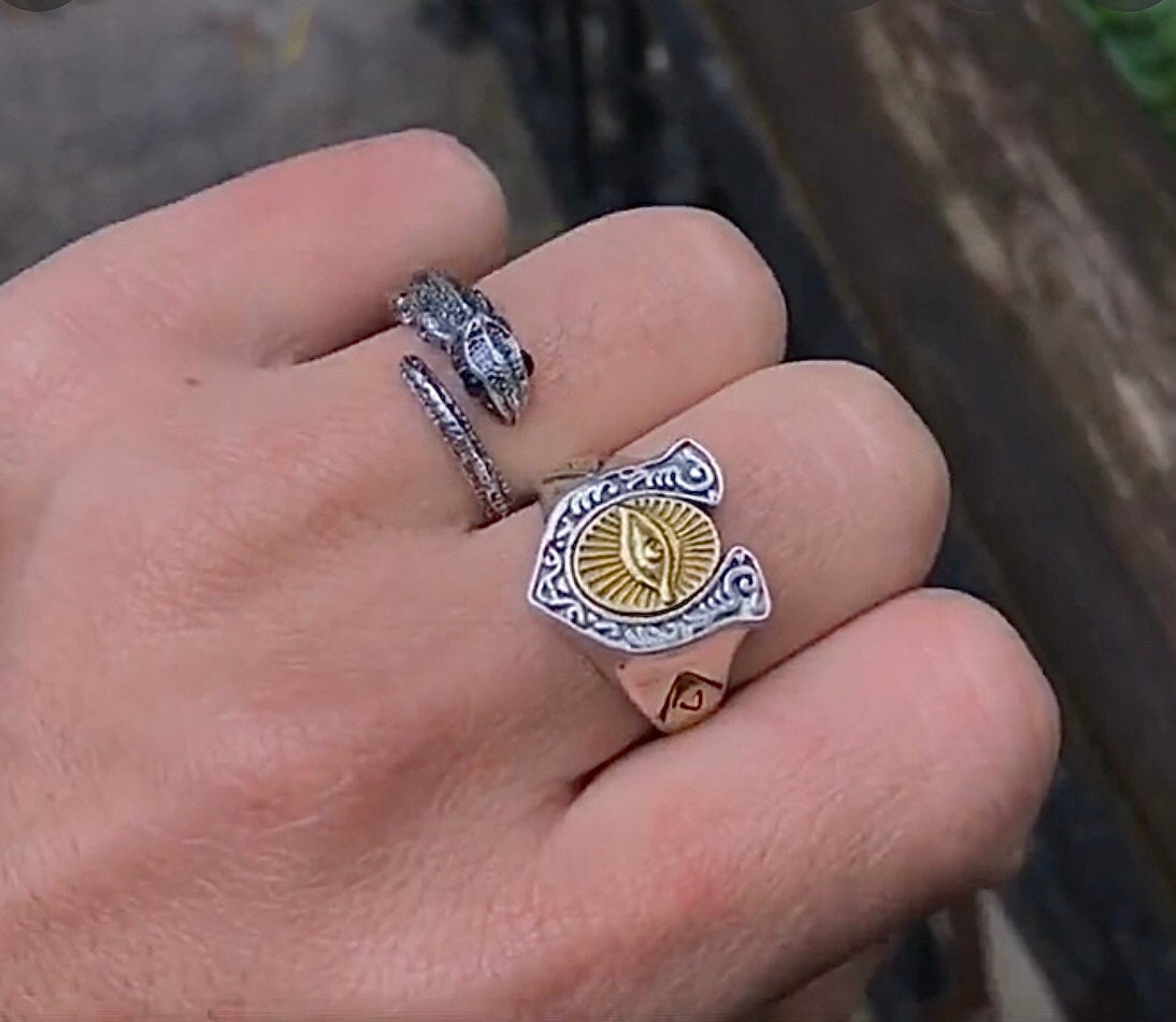 Masonic Ring for Men Sterling Silver All-Seeing Eye of | Etsy