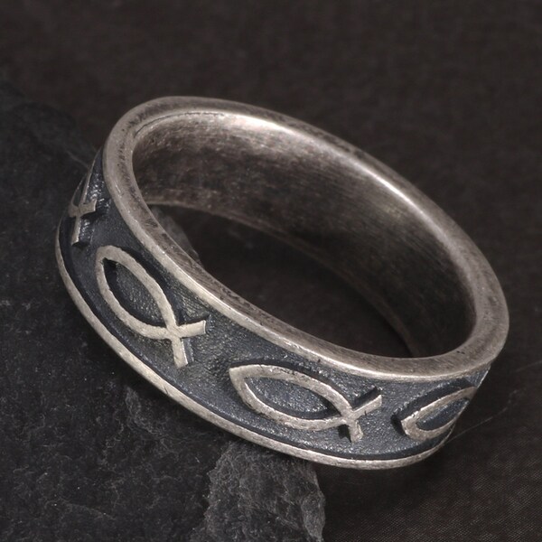 Ichthus Fish Ring - Etsy